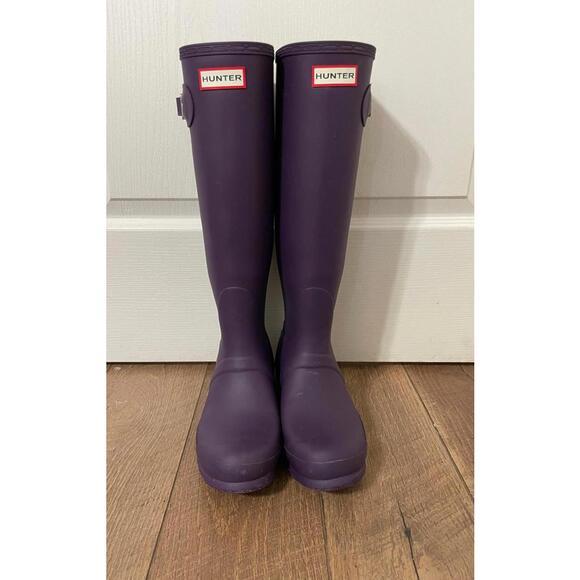 Hunter | Shoes | Hunter Tall Boots Purple 8 Regular Calf Outdoor Garden ...